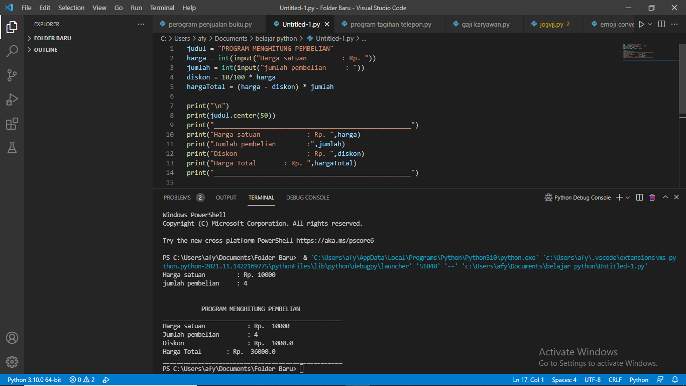 GitHub - Ananda227/Tugas-Praktikum-Python-I---TUGAS