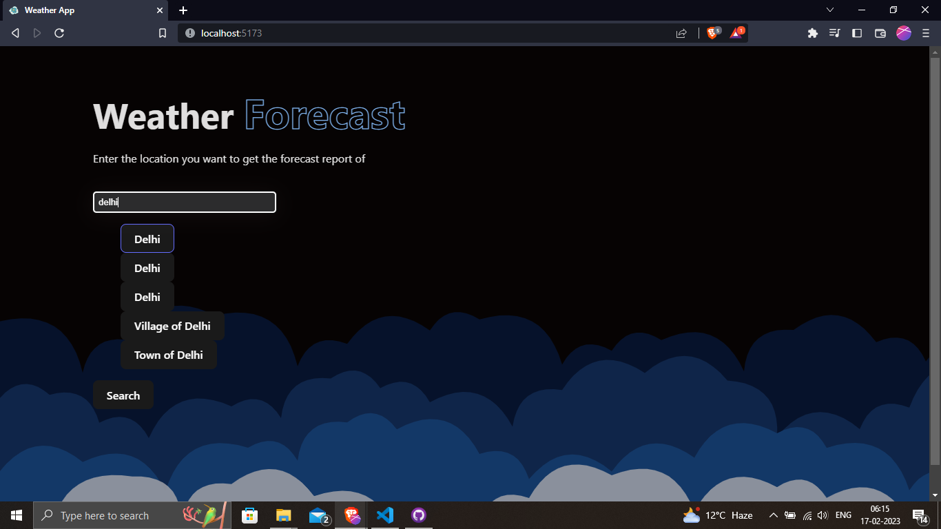 GitHub - Chakshu061/weather-react-app: 🌤A weather forecast app that ...