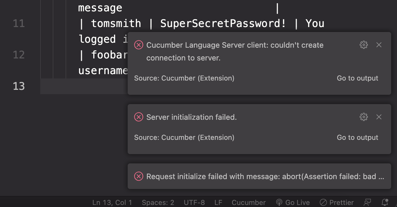 Cucumber.io doesn't work properly on VS Code v1.79.2 · Issue #186327 · microsoft/vscode · GitHub