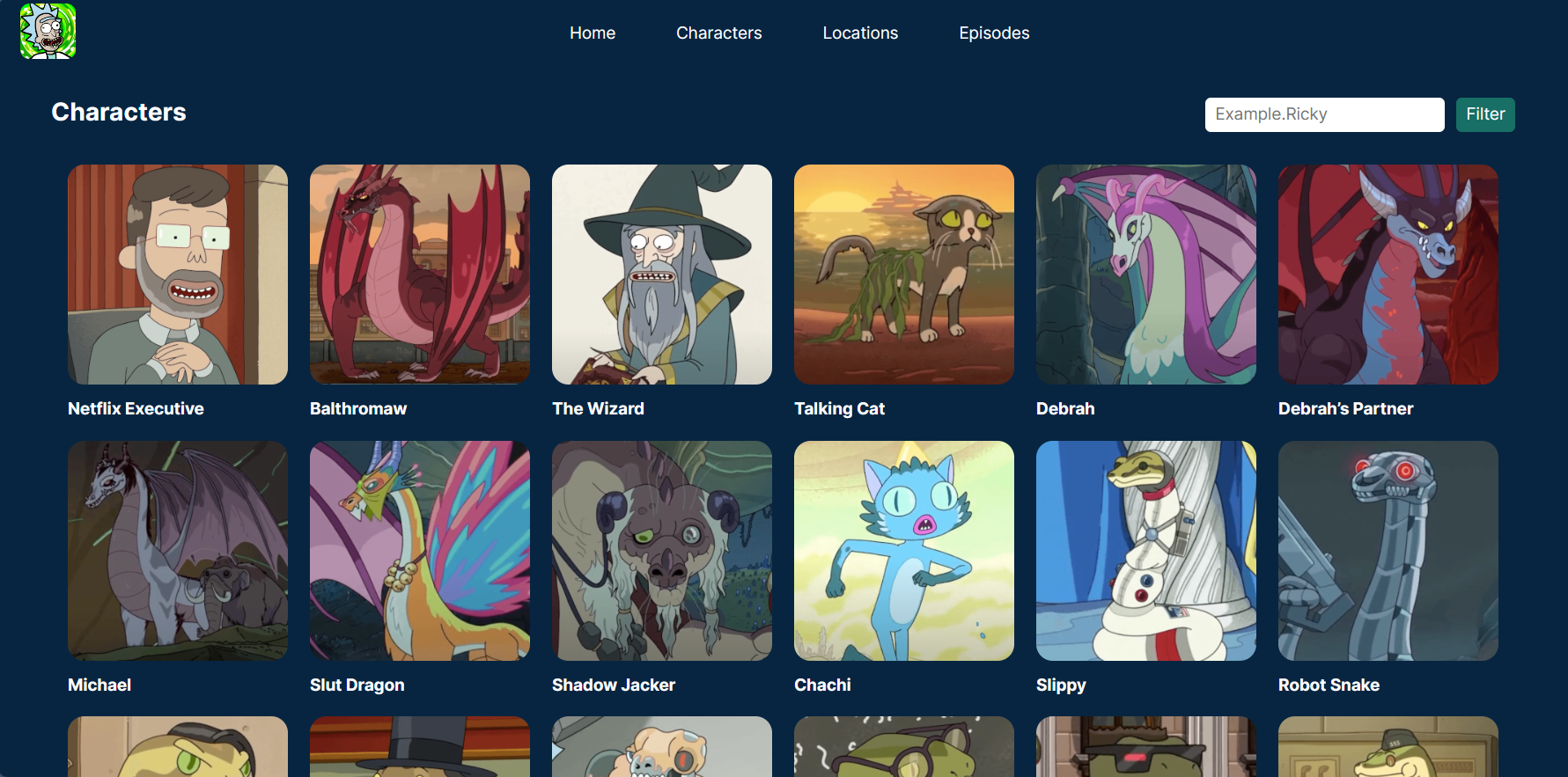 GitHub - HaroldMart/RickyAndMortyApp: RIcky and Morty Website