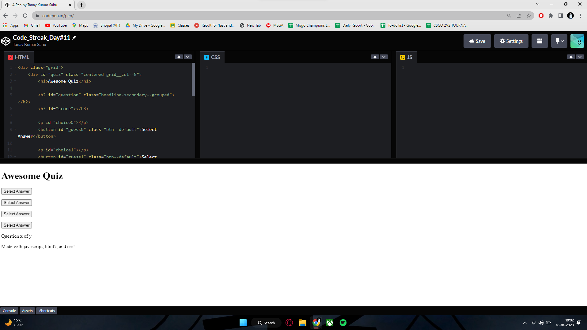 GitHub - tanaykumarsahu/20-days-Code-Streak: Creating a Vanilla JavaScript StopWatch