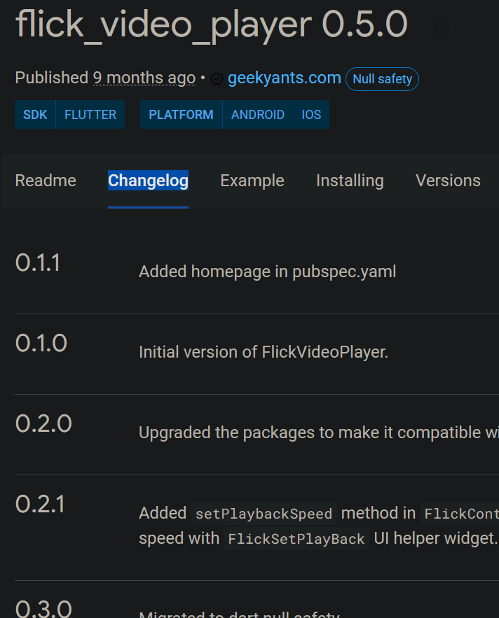 Changelog order is flipped · Issue #219 · GeekyAnts/flick-video-player · GitHub