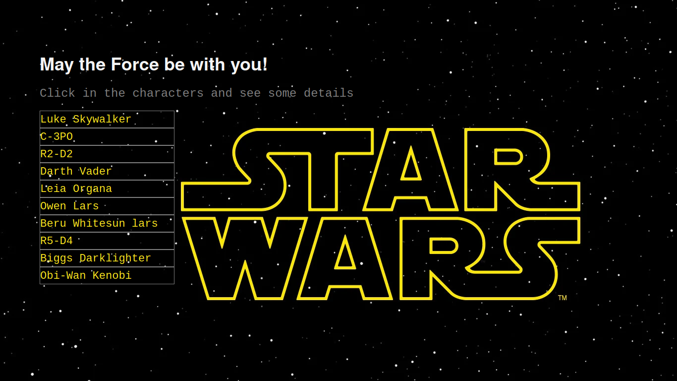 GitHub - weslianevieira/the-star-wars-api-integration: Implementação de ...