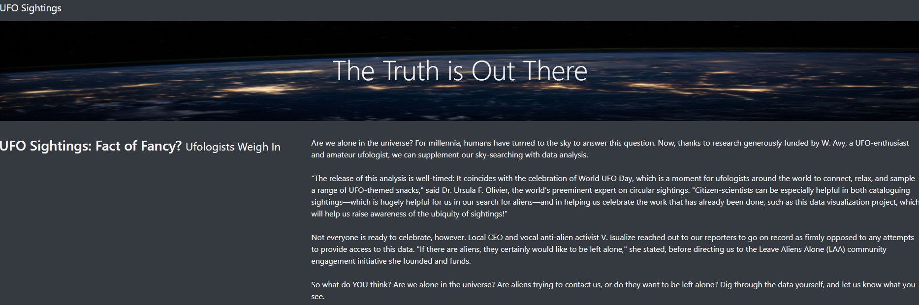 GitHub - rasheemg/UFOs: Organizing UFO data stored as a JavaScript array into dynamic tables