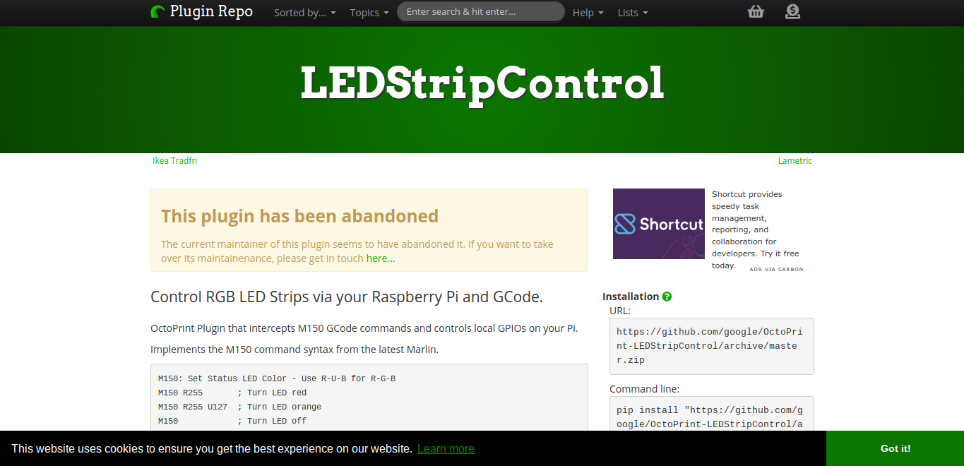 [Abandoned Plugin] LEDStripControl · Issue #999 · OctoPrint/plugins.octoprint.org · GitHub