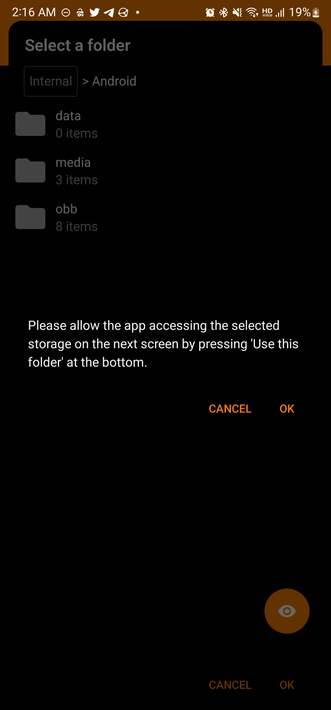 DocumentsUI file access prompt for App-Specific directories (/Android/data or obb) does not ...