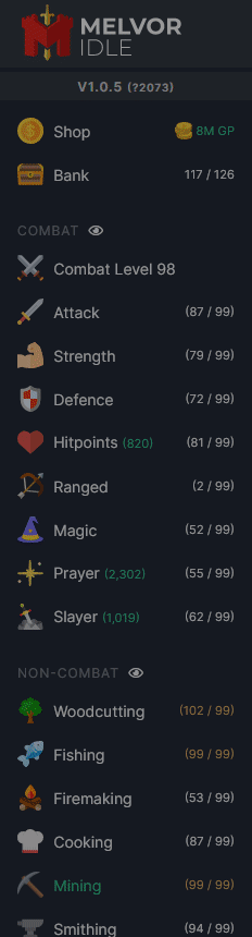 [Bug]: NON-COMBAT section in sidemenu disappears permanently when toggling it's visibility ...