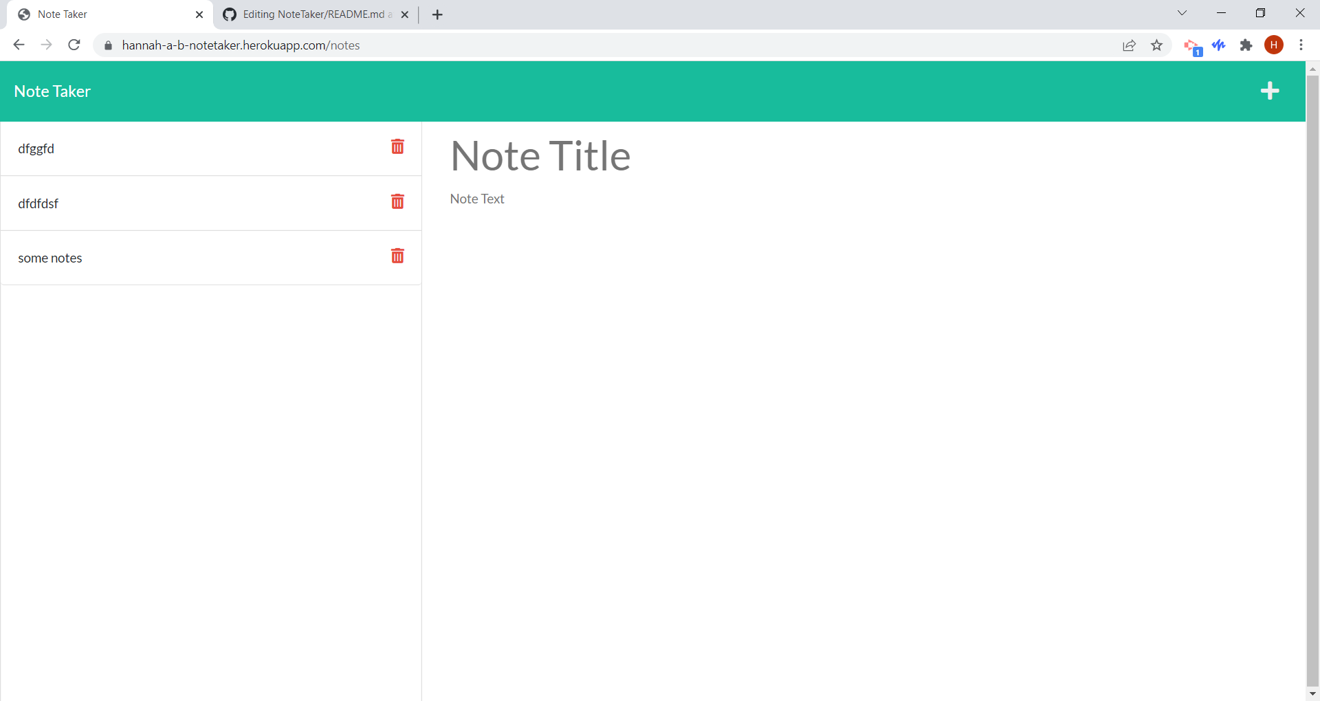 GitHub - HannahAB777/NoteTaker