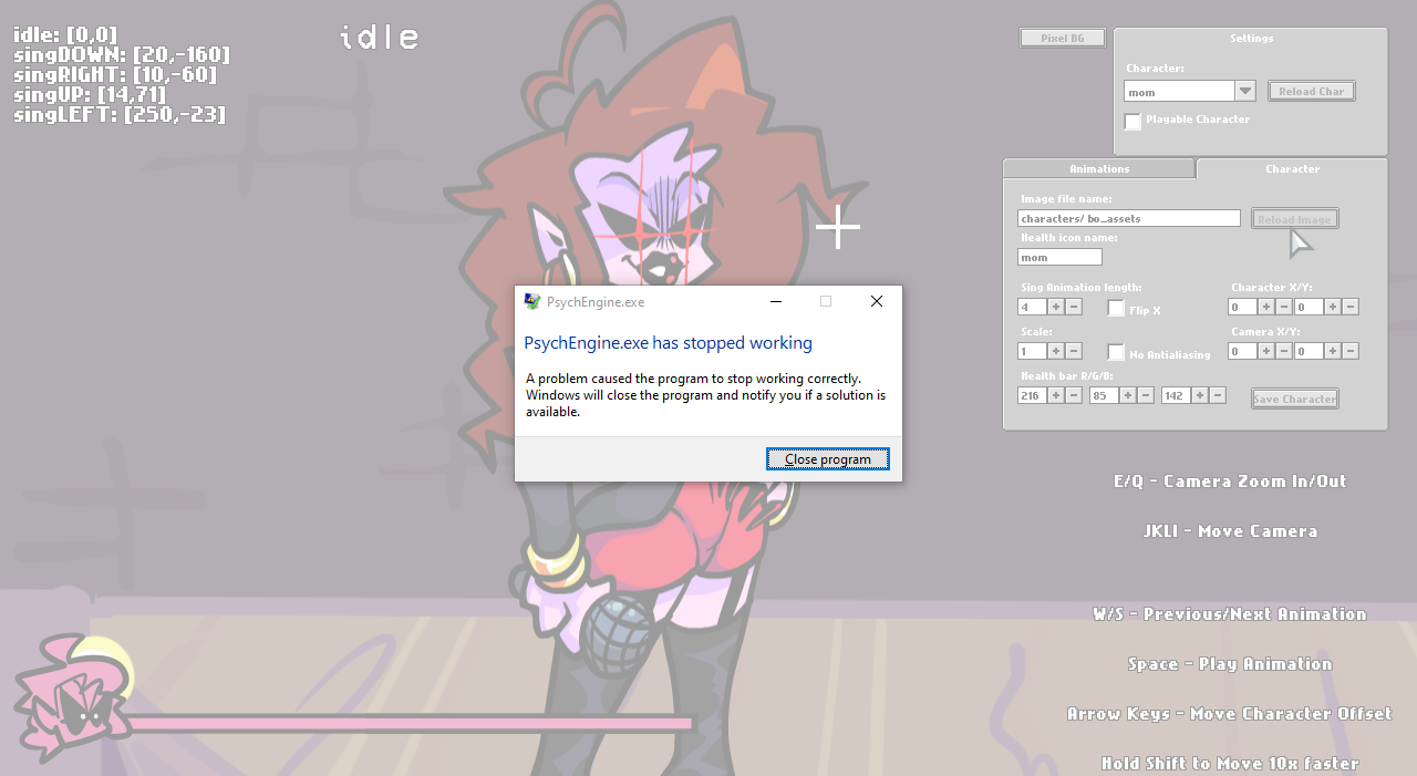 character editor crashing when reloading image · Issue #593 · ShadowMario/FNF-PsychEngine · GitHub