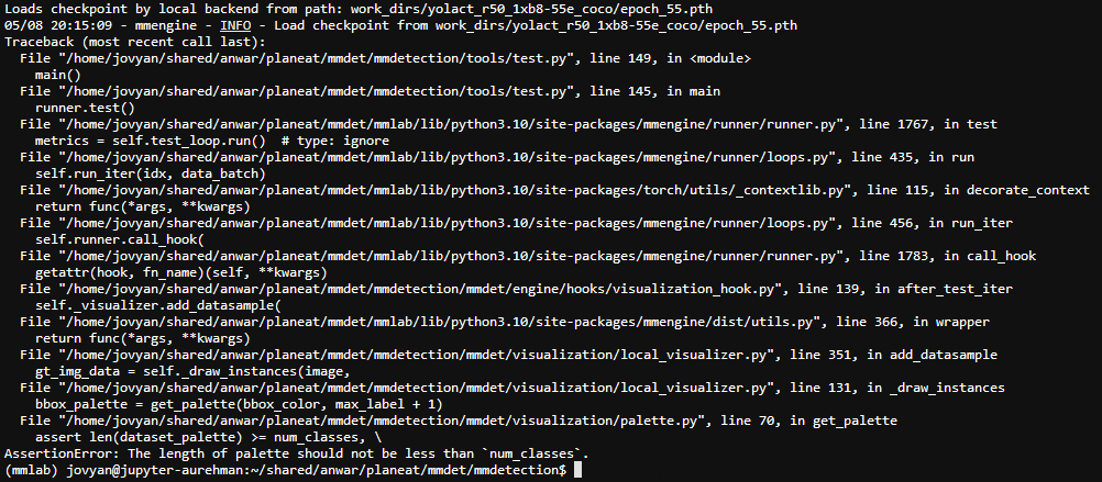 AssertionError: The length of palette should not be less than `num_classes`. · Issue #8003 ...