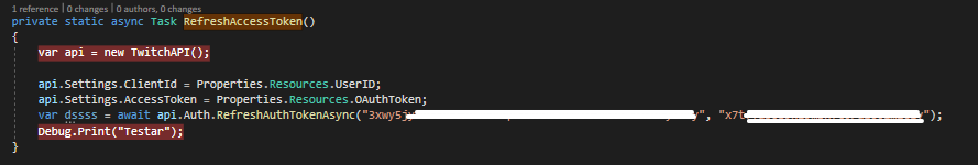 Refresh Token · Issue #1069 · TwitchLib/TwitchLib · GitHub