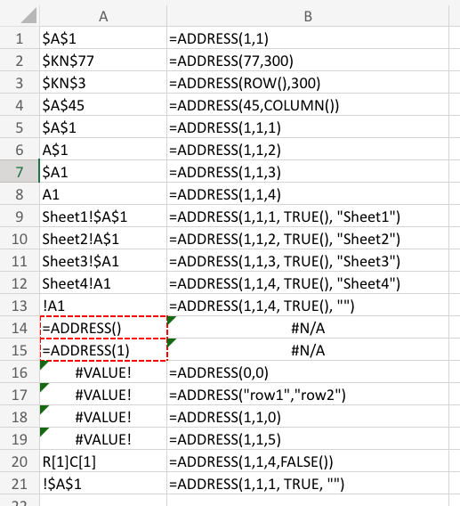 Add ADDRESS Support · Issue #1221 · handsontable/hyperformula · GitHub