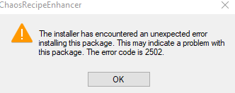 Errors while installing · Issue #328 · ChaosRecipeEnhancer/ChaosRecipeEnhancer · GitHub