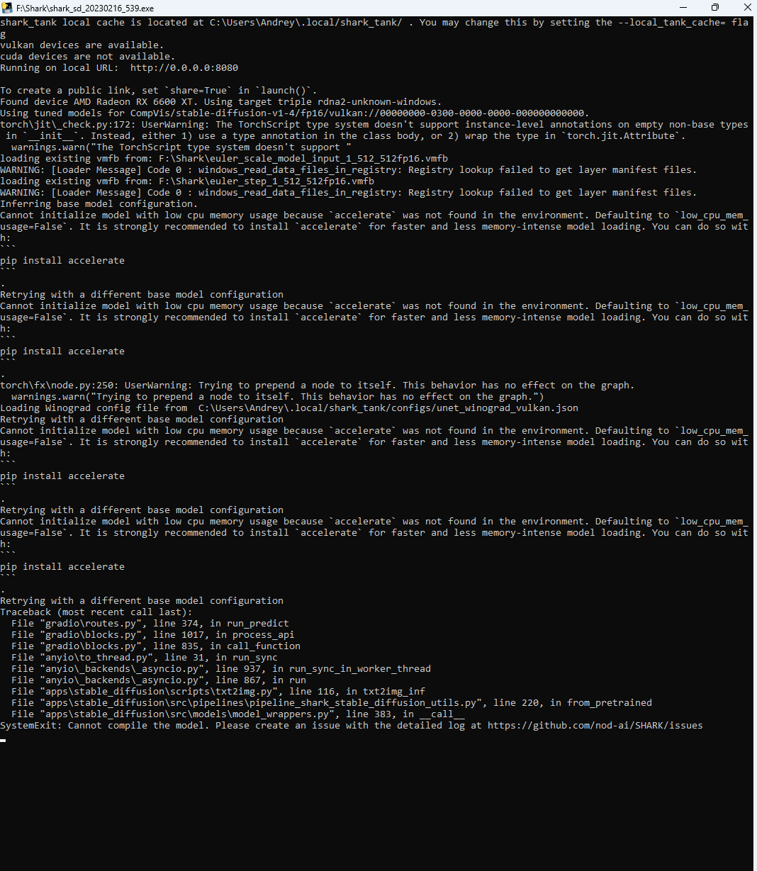 Error generate image · Issue #1021 · nod-ai/SHARK-Studio · GitHub