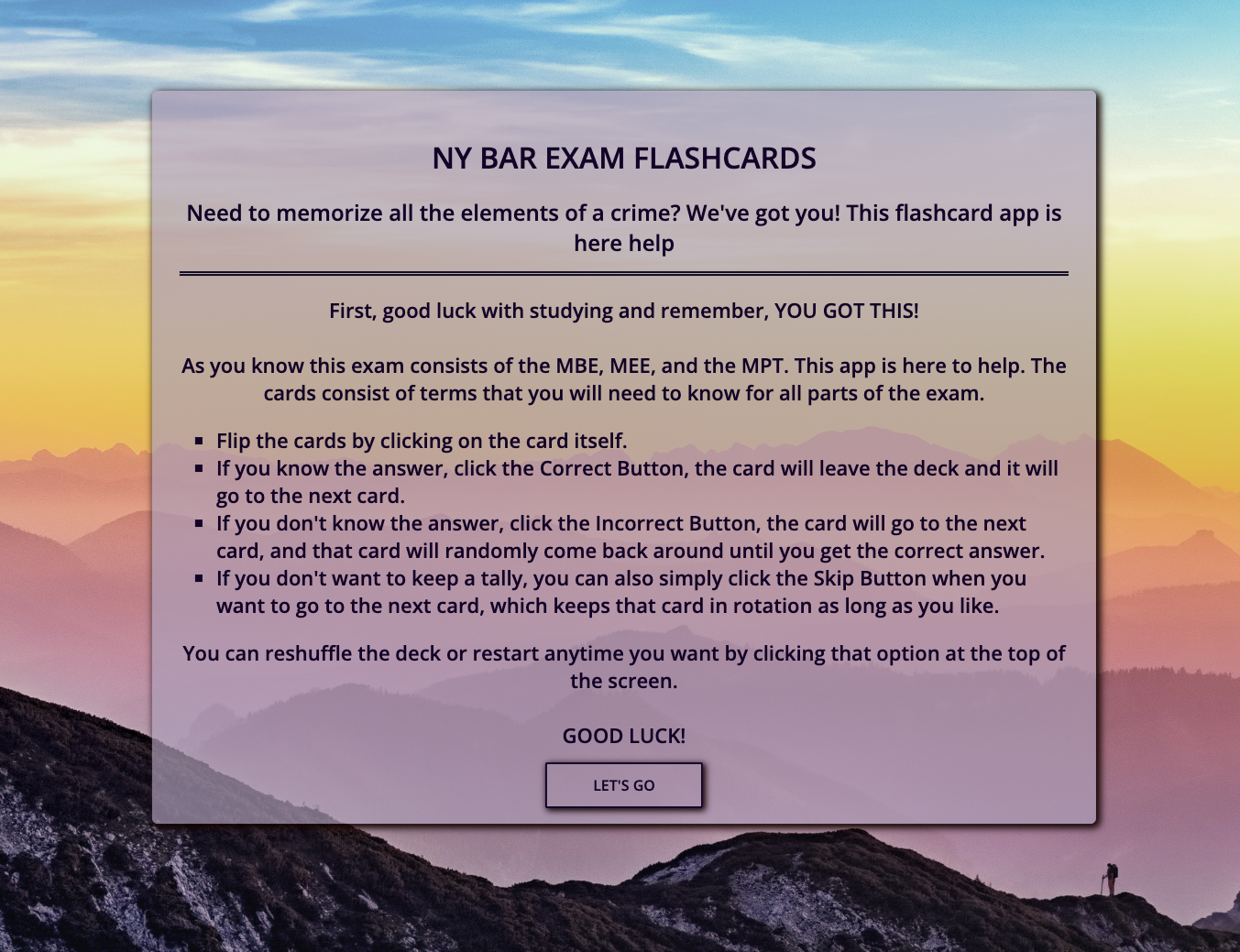 GitHub - Mhawkins28/Flashcard-App: This is a front-end web application developed as my first ...
