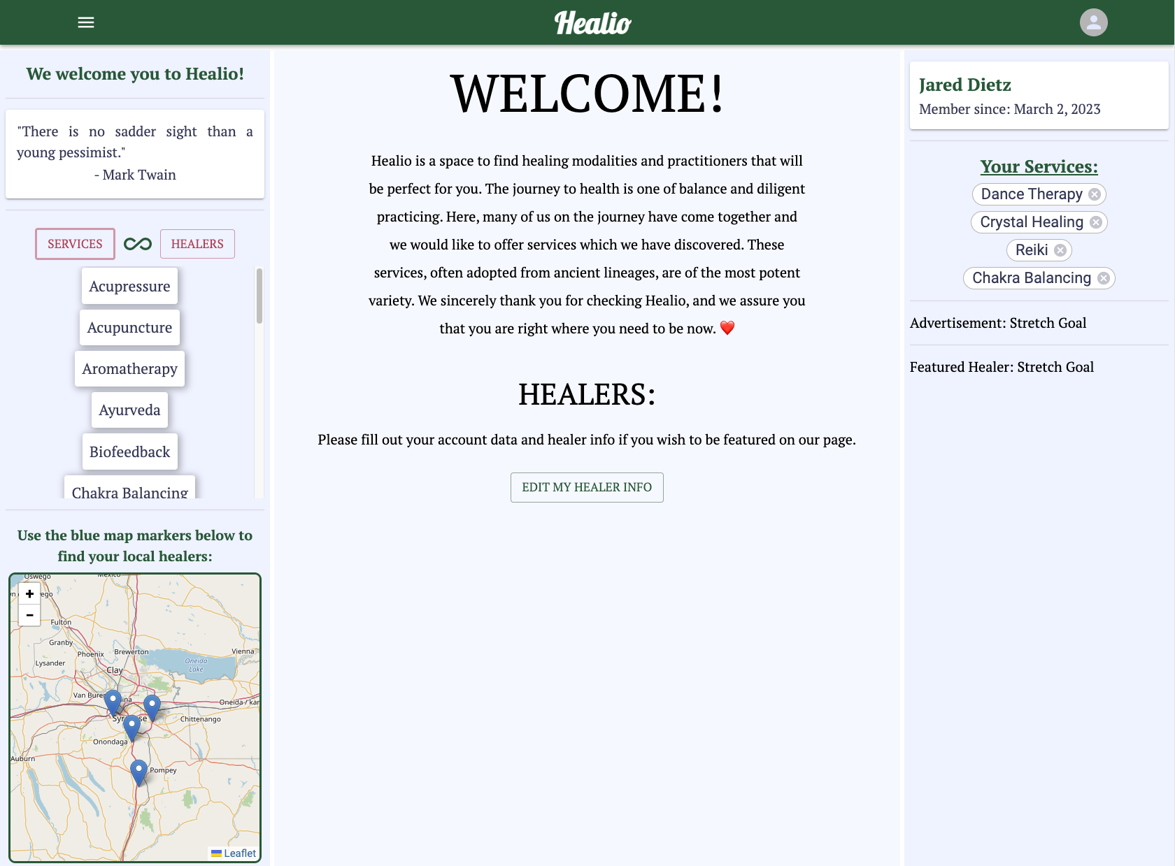 GitHub - jaredsurya/healio: A space for healing.