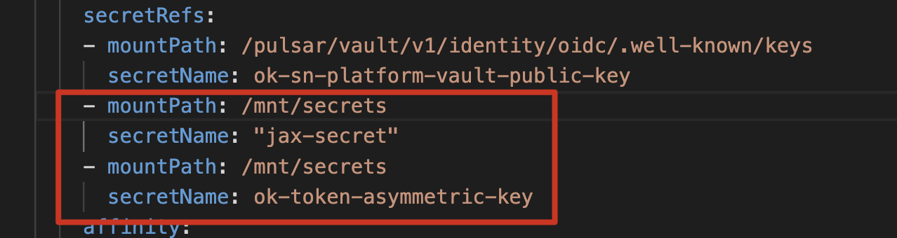 [sn-platform] The secret mount path will have conflict when enabling the jwt and oauth at the ...