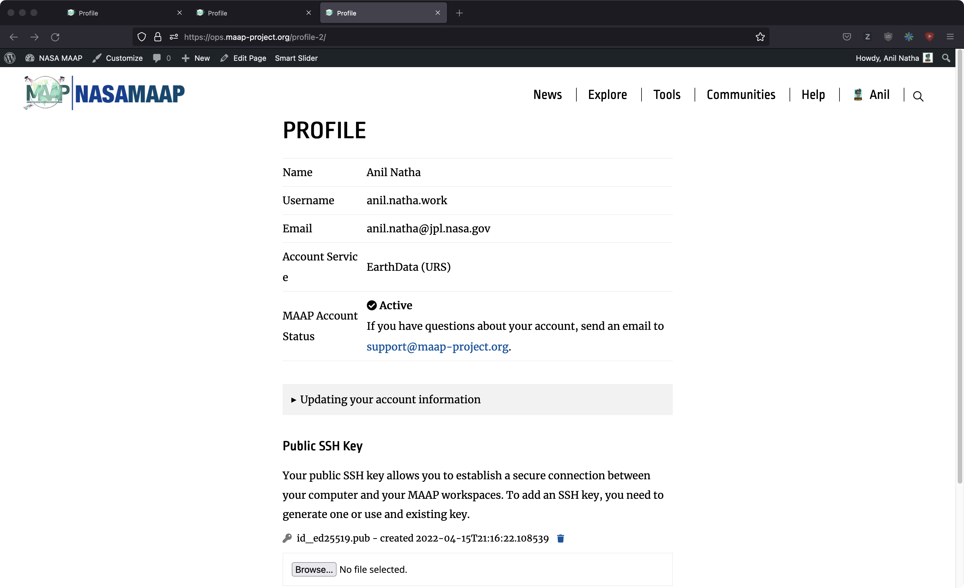 Profile page rendering incorrectly · Issue #589 · MAAP-Project/Community · GitHub