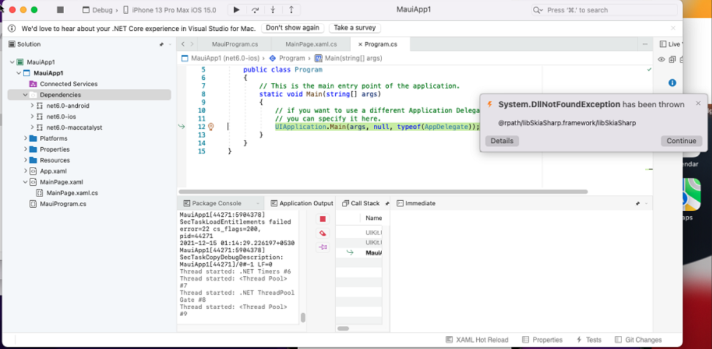 [BUG] MAUI.iOS app with SkiaSharp package is crashed while deploying from Visual Studio for Mac ...