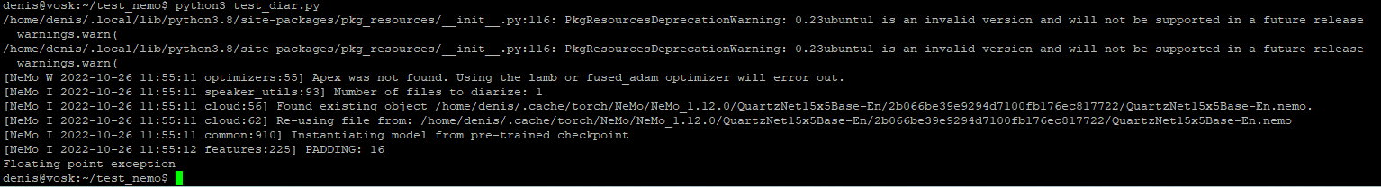 Floating point exception · Issue #5250 · NVIDIA/NeMo · GitHub