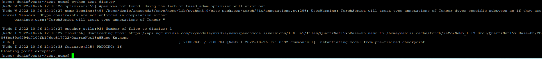 Floating point exception · Issue #5250 · NVIDIA/NeMo · GitHub