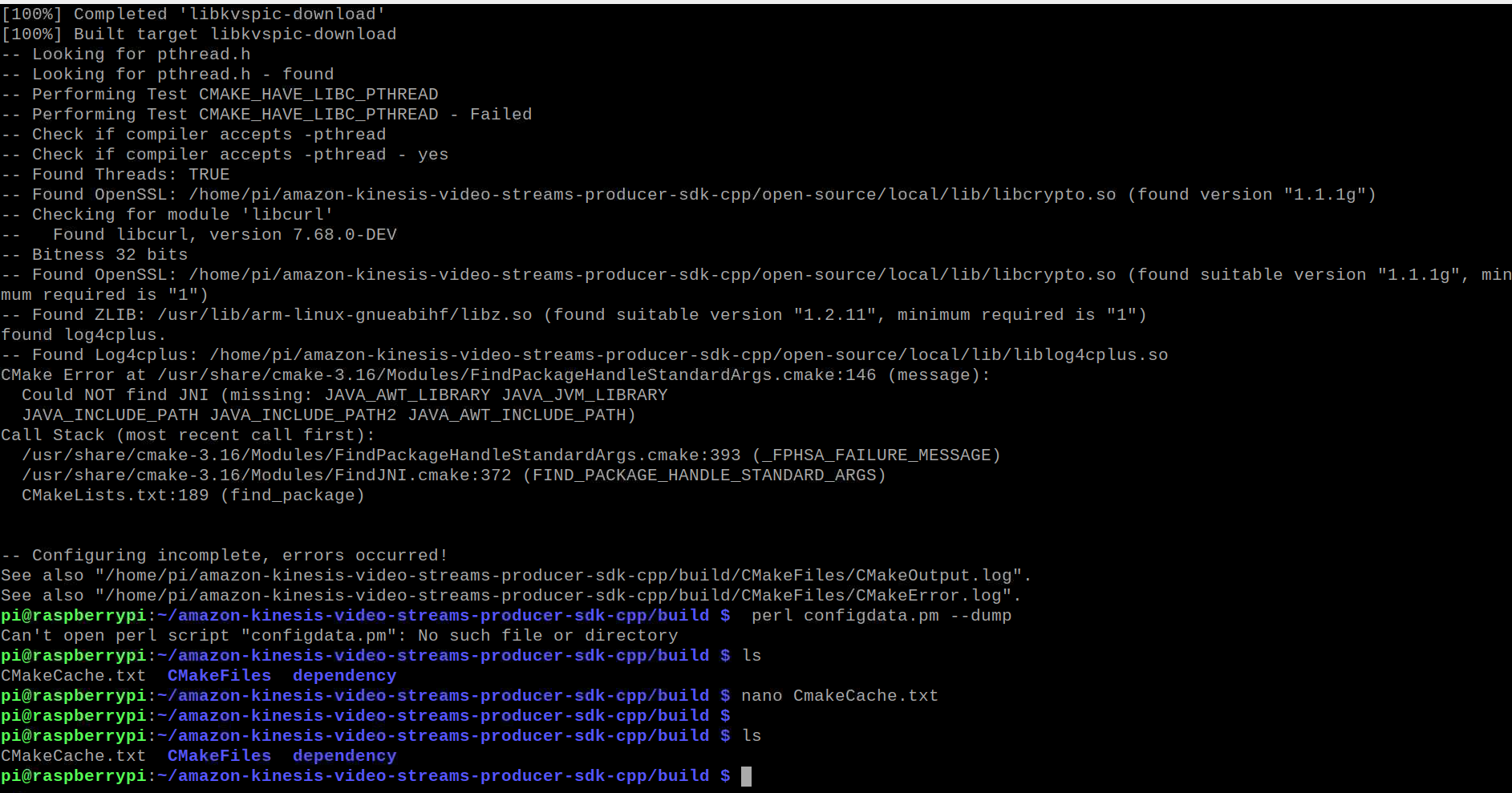 Aws Sdk Cmake Build Issue In Debian Os Rasp Pi Bug · Issue 843 · Awslabsamazon Kinesis 