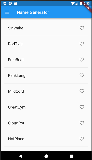 GitHub - BarryAllenCentralCity/flutter_StartupNameGenerator: Infinite scrolling list with Like
