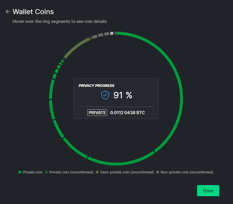 "unconfirmed Semi-private coin" changes to "non-private coin" after ...