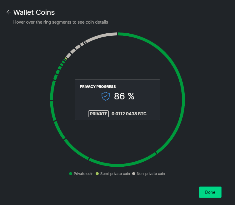 "unconfirmed Semi-private coin" changes to "non-private coin" after ...