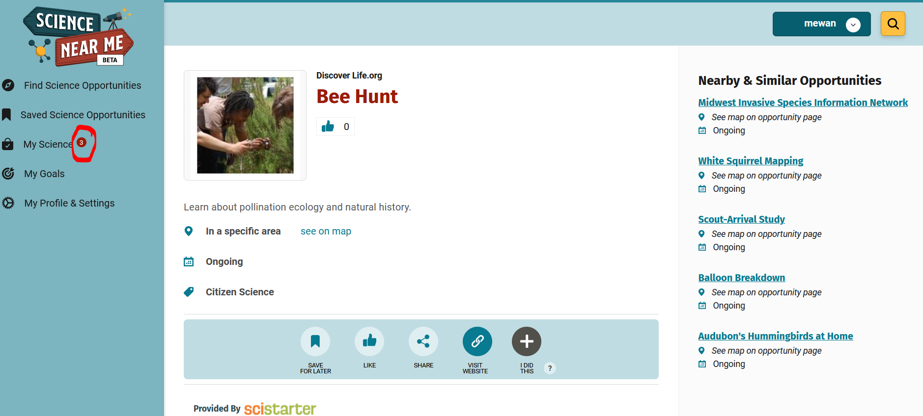 My Science Notification Number - New Tab · Issue #131 · SciStarter ...