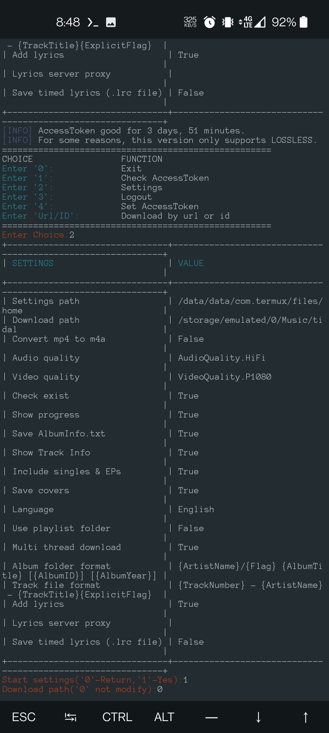 can't download in flac on tidal-dl only download in aac 96bks can someone explain to me why ...