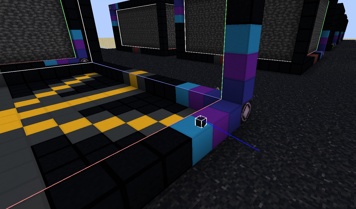 Minecraft "bounding box" lines for entity hitboxes and structure blocks ...