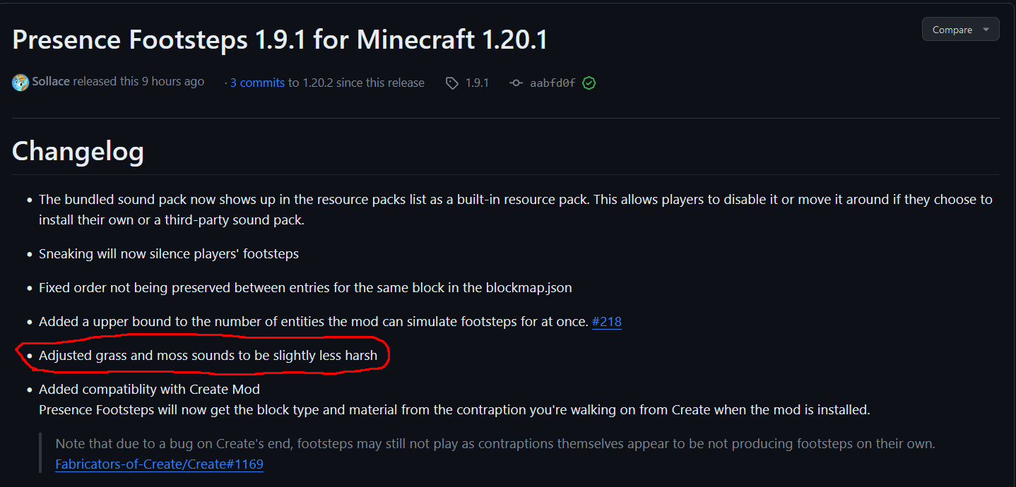 Suggestion: Better sound for grass/moss blocks · Issue #198 · Sollace/Presence-Footsteps · GitHub