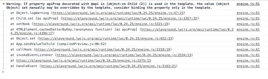 Warning when setting @api prop of child · Issue #605 · salesforce/lwc · GitHub