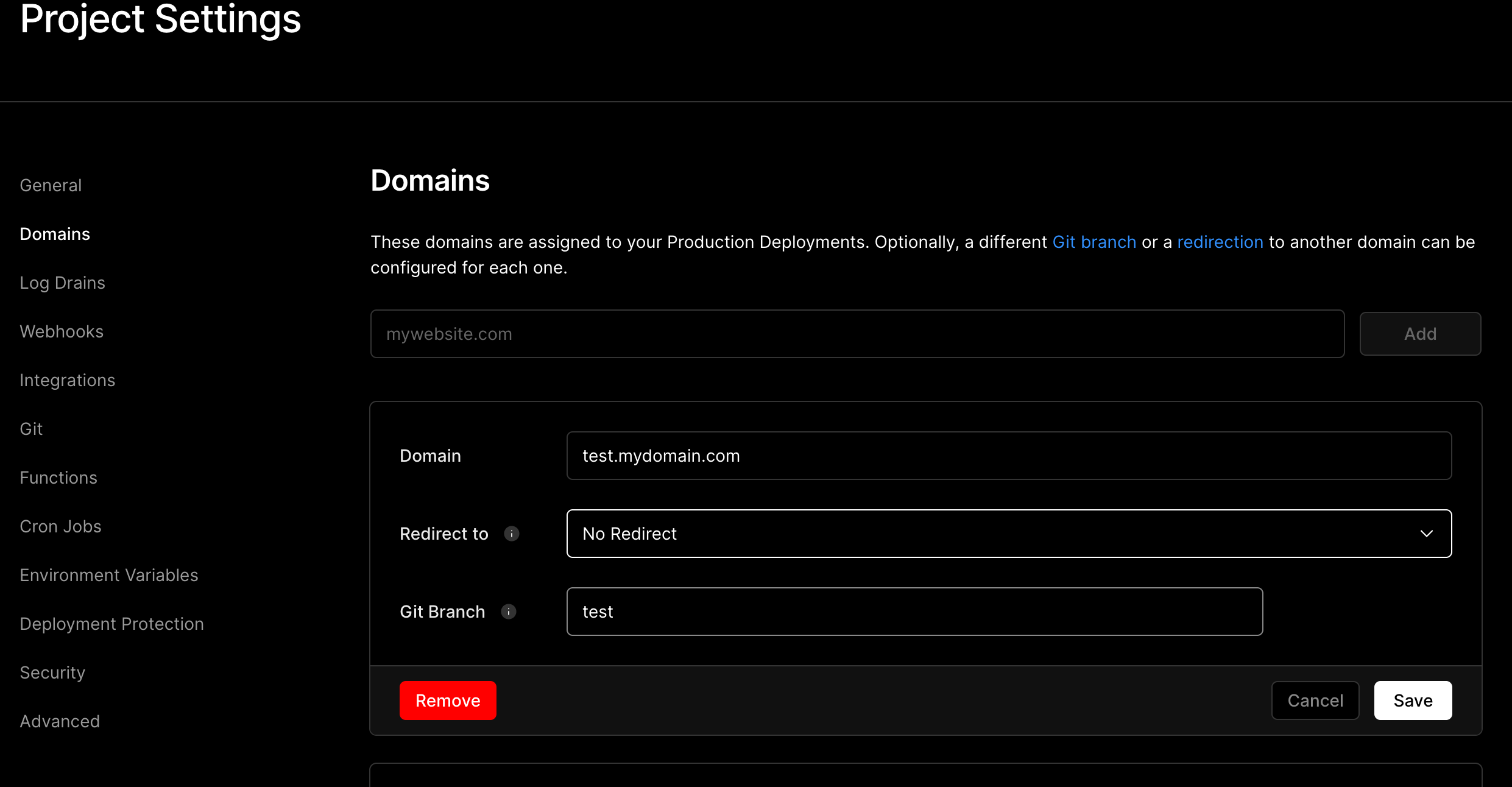 How do I configure domains for git branches? · vercel vercel · Discussion #9861 · GitHub