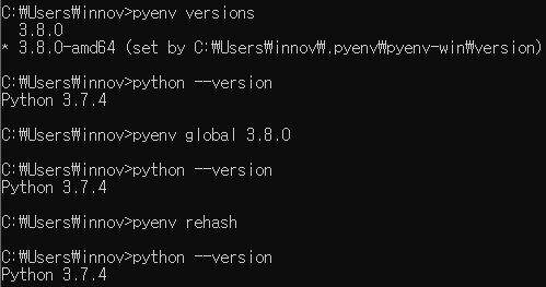 bug: cannot set global python · Issue #55 · pyenv-win/pyenv-win · GitHub