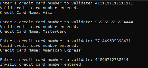 GitHub - dalkrawr/CreditCardValidator: Credit card number validator and identifier
