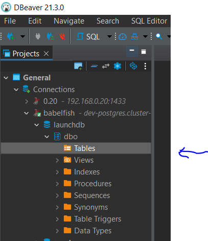 Table list not showing for "babelfish" · Issue #14925 · dbeaver/dbeaver · GitHub