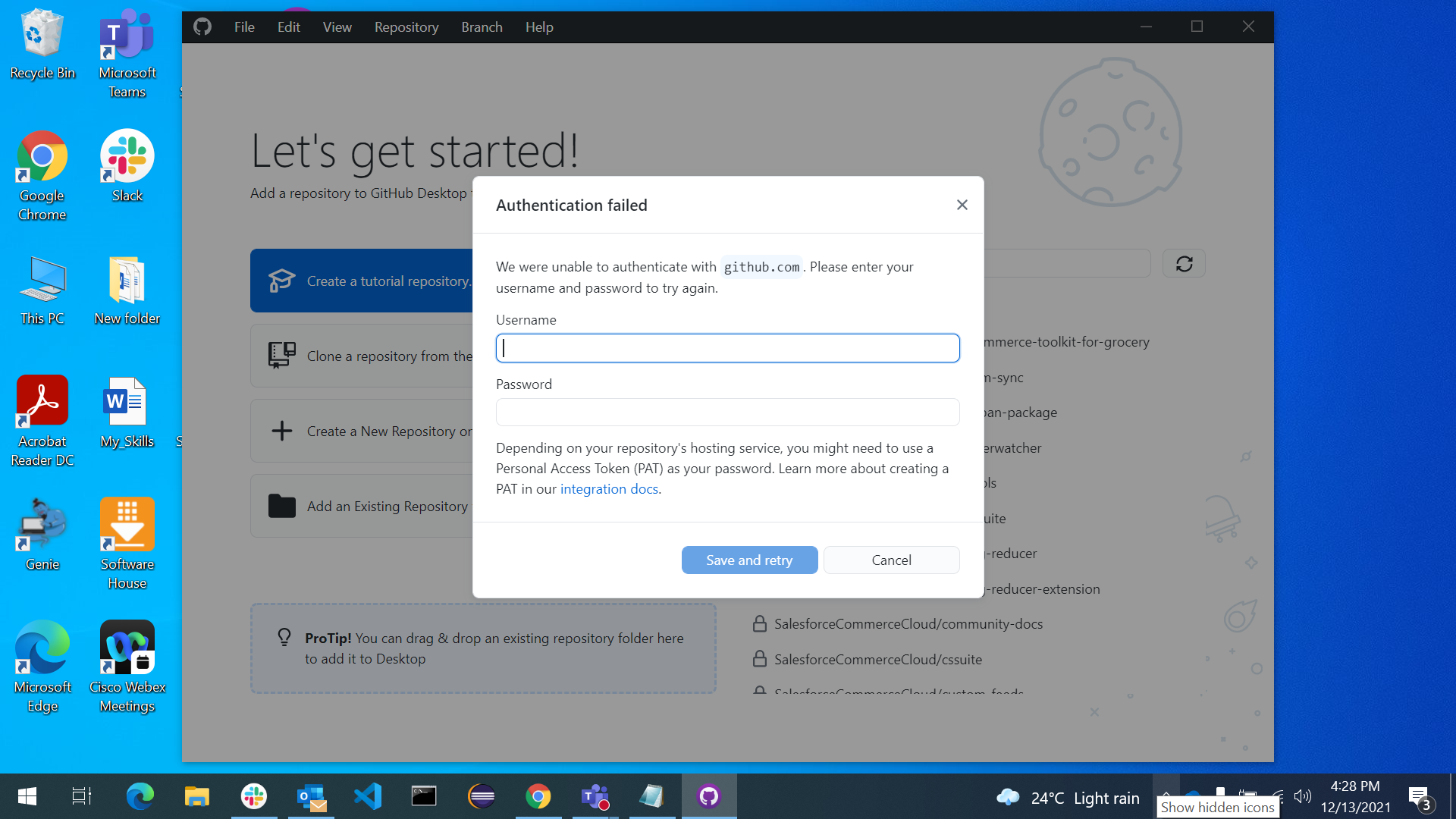 Unable to clone the repository · Issue #13514 · desktop/desktop · GitHub