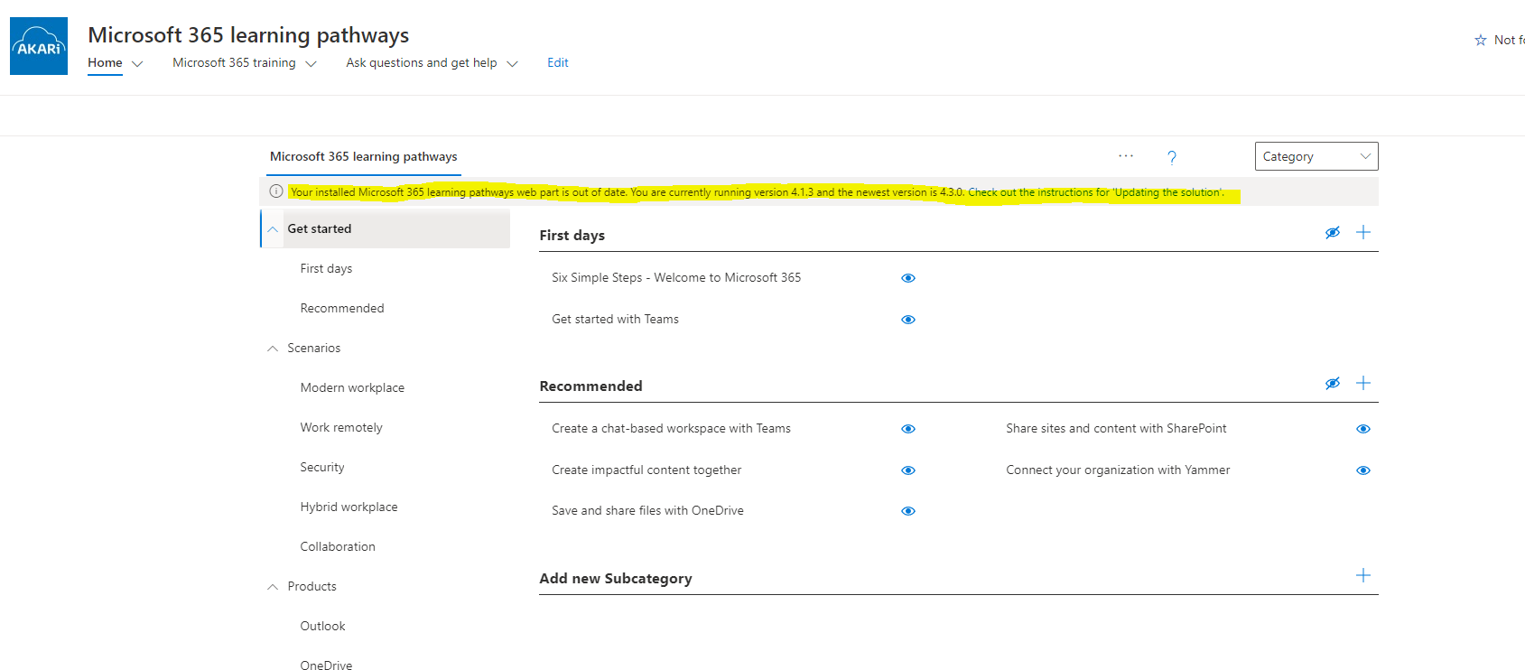 Not able to update the Learning pathways in our tenant · Issue #598 · pnp/custom-learning-office ...