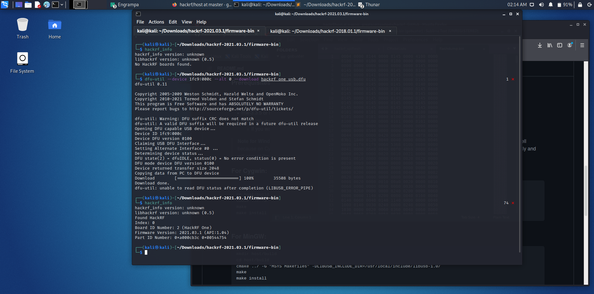 HackRF will not stay detectable after flash - Must use DFU-Util to be recognized · Issue #976 ...