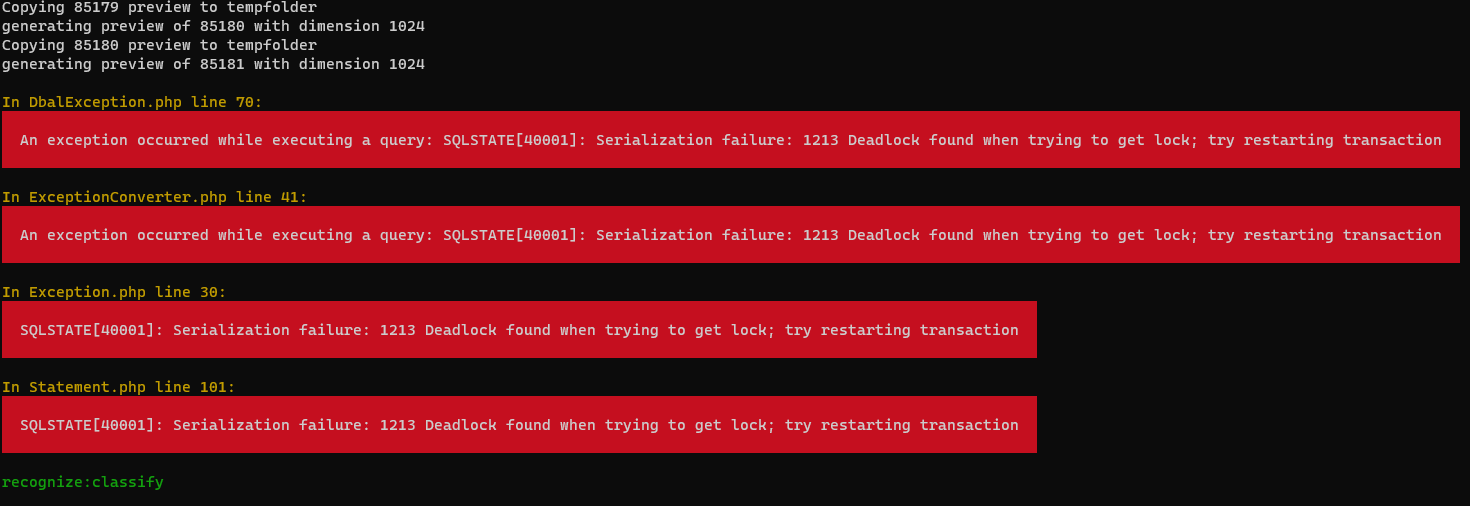 Sqlite Recognizeclassify Fails Due To Deadlocks · Issue 789 · Nextcloudrecognize · Github