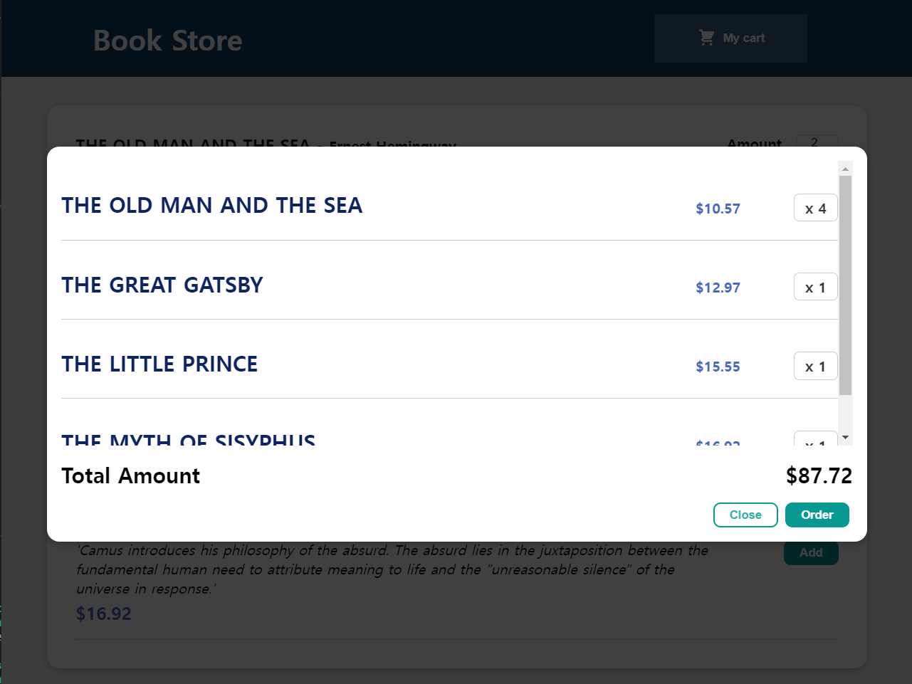 GitHub - minki0415/bookOrderApp-React: React를 활용하여 책을 장바구니에 담고 주문하는 웹사이트 구현