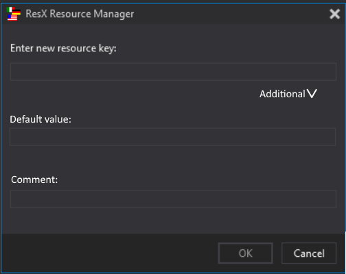 Additional options when adding new key · Issue #234 · dotnet/ResXResourceManager · GitHub