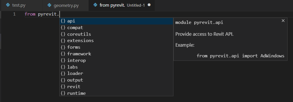 Why can't vscode implement pyrevit auto completion · Issue #849 · pyrevitlabs/pyRevit · GitHub
