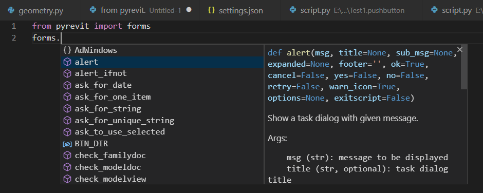 Why can't vscode implement pyrevit auto completion · Issue #849 · pyrevitlabs/pyRevit · GitHub