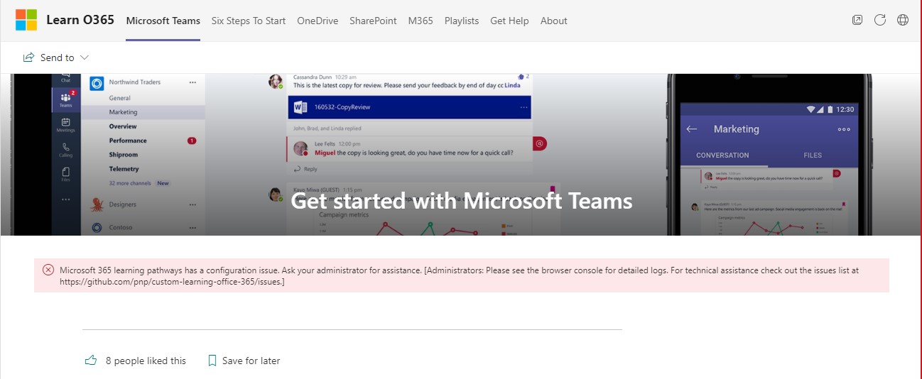 Learn pathway is not working on Microsoft Teams · Issue #599 · pnp/custom-learning-office-365 ...