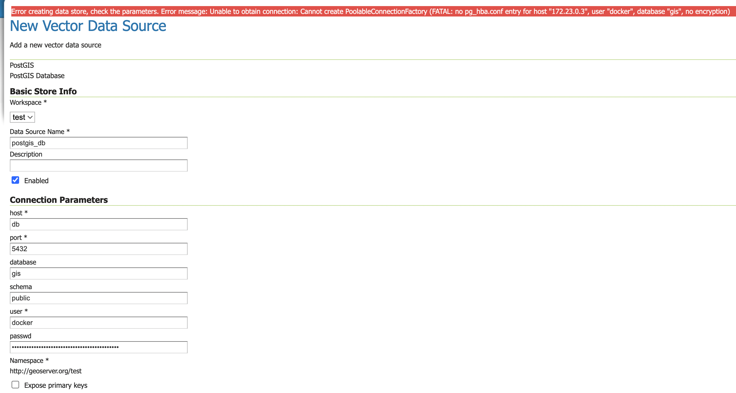 Unable to add PostGIS as a Data Source from GeoServer web interface · Issue #382 · kartoza ...