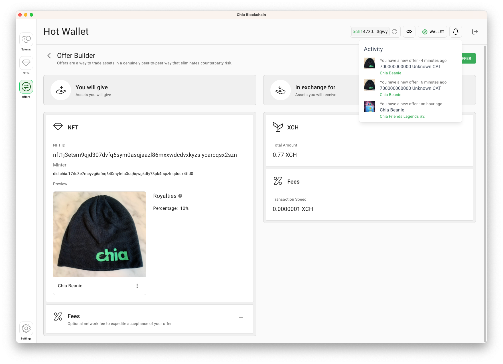 [Bug] Offer notification shows "Unknown CAT" when XCH is sent · Issue #1473 · Chia-Network/chia ...