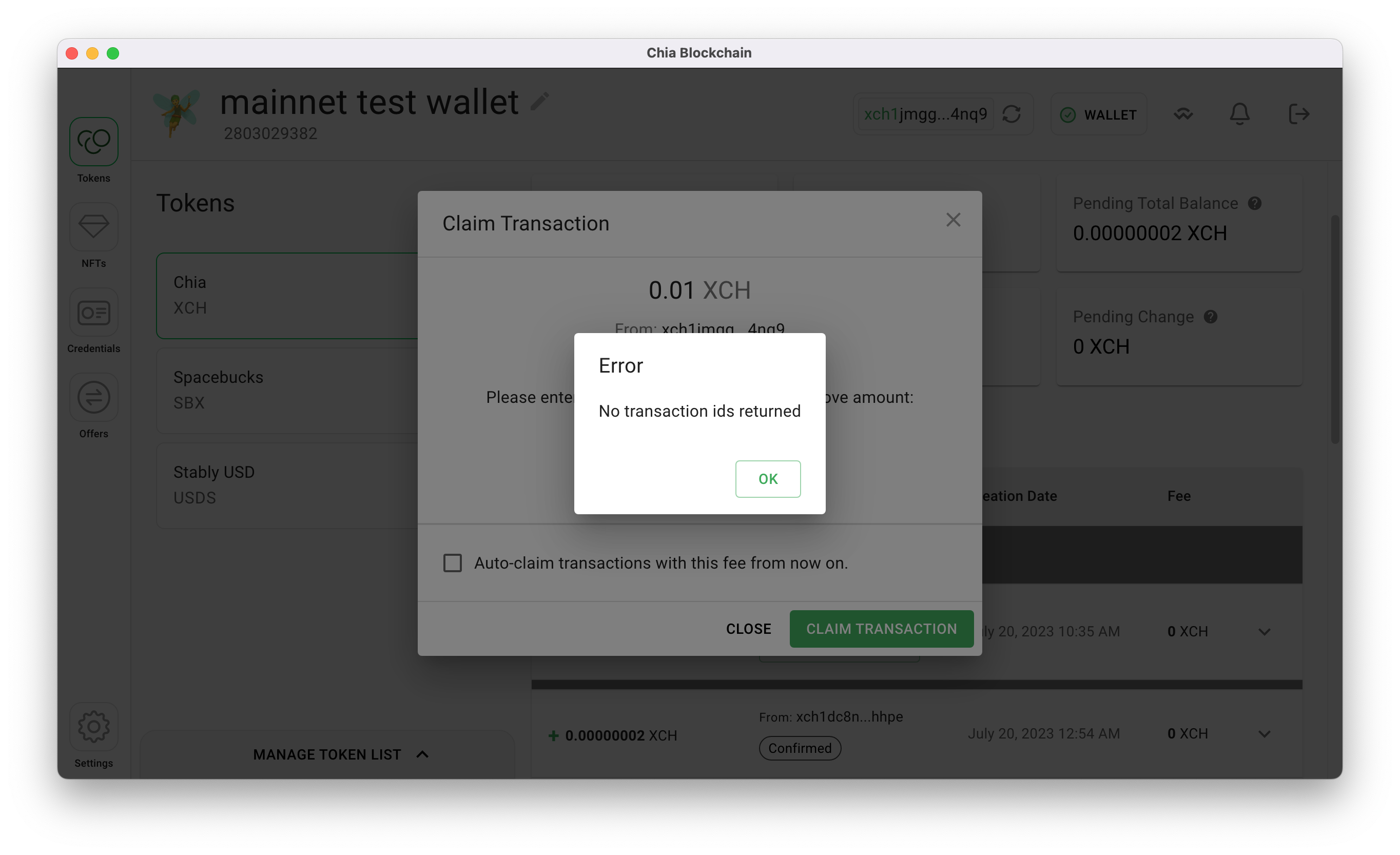 Bug Getting No Transaction Id When Claiming A Clawback · Issue 1919 · Chia Networkchia 